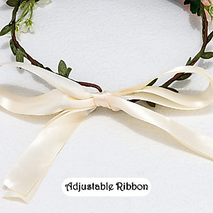 Chanaco Flower Crown Flower Crowns for women Flower Crown for Girls Pink Floral Crown for Wedding Flower Headband for Baby Shower Flower Girl Headpiece Boho Flower Headbands for Women