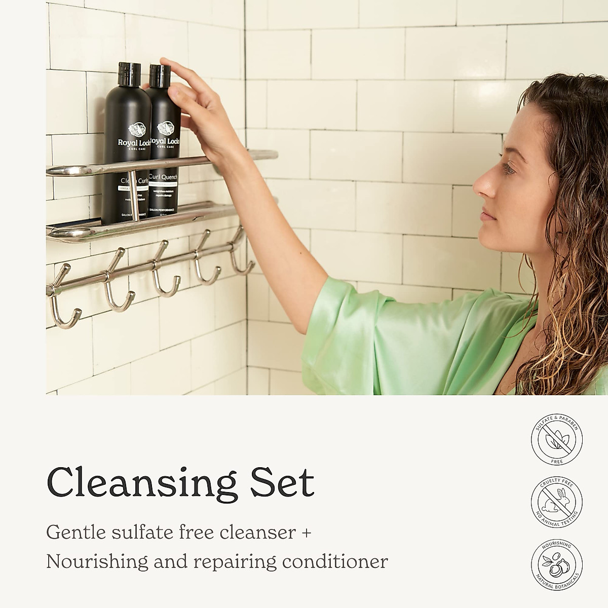 Conditioner and Hydrating Shampoo Set for Curly Hair | Sulfate and Paraben Free Keratin Rich | For Curly Wavy Textured Grey or Fine Hair .by Royal Locks Argan and Macadamia Nut Oils