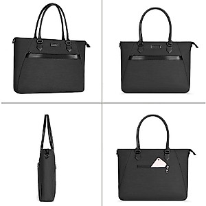 MOSISO Laptop Tote Bag (17-17.3 inch) with Front Trapezoid Pocket, Space Gray