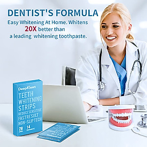 Teeth Whitening Strips - DeepKlean White Strips for Removing Years Stains, Enamel Safe, 3 Days Express Result, 28 Teeth Whitener Strips for Teeth Sensitive 14 Treatments Peppermint Non-Slip Strips