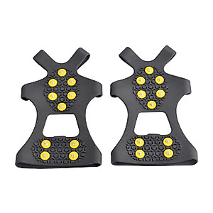 WAYPOR™ Ice Grips, Traction Cleats, Ice Cleat, Easy Slip On, Outdoor Durable, 10 Steel Studs, Stretchable, Prevent Slipping from Ice/Snow (Medium)