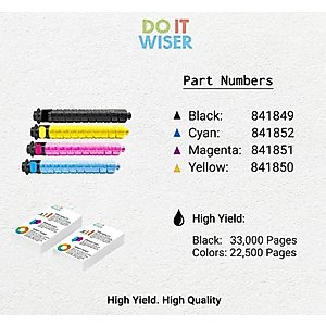 Do it Wiser Compatible Printer Toner Cartridge Replacement for Ricoh 841849 for use in Ricoh MP C6003 MP C4503 MP C5503 MP C6004 (1Pack - Black)