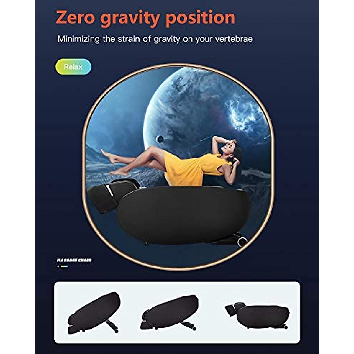 FDW Shiatsu Massage Chairs Full Body and Recliner Zero Gravity Massage Chair Electric with Built-in Heart Foot Roller Air Massage Easy to Move for Home Office,Black