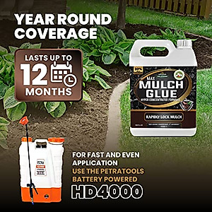 PetraTools Mulch Glue, Mulch Binder Glue, Small Gravel Binder, Landscape Adhesive, Small Gravel Stabilizer, Glue for Landscape, Small Pebble Glue, Landscape Lock (1 Gal)