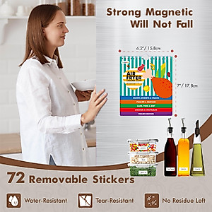 Magnetic Air Fryer Cheat Sheet, Air Fryer Cooking Guide Booklet with 72 Removable Blank Labels, Cooking Time Temp Chart Recipe Guide for Quick Reference