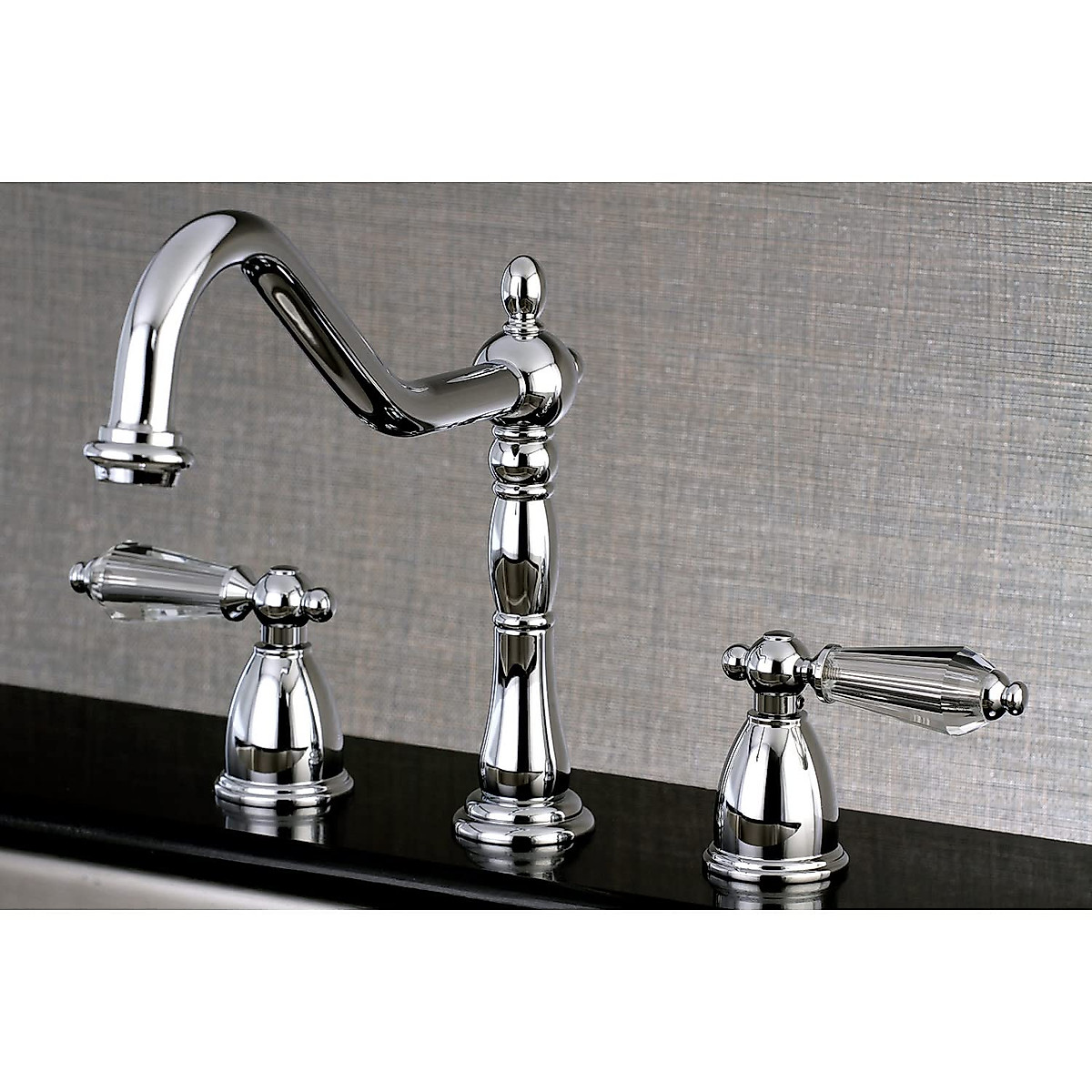 Kingston Brass KB1790WLLLS Wilshire Widespread Kitchen Faucet, Matte Black
