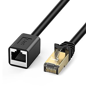 J&D Ethernet Extension Cable, Cat 6 Ethernet Extender Cable Adapter (6 Feet) Support Cat6 / Cat5e / Cat5 Standards, RJ45 Cords Shielded Male to Female