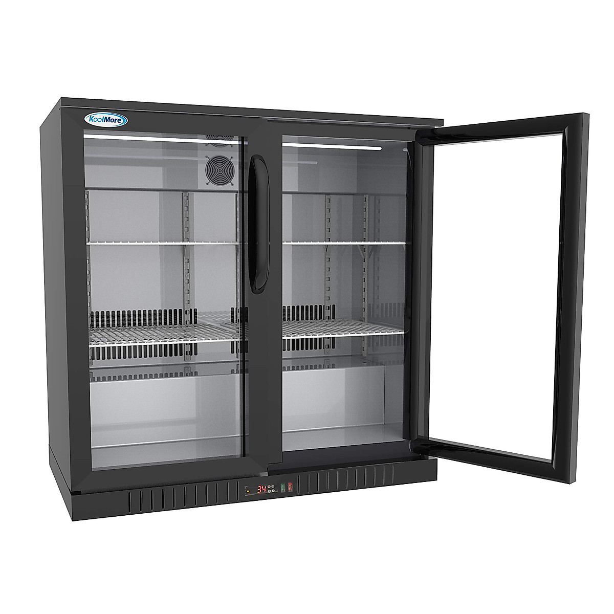 KoolMore BC-2DSW-BK Refrigerator, Double Door, Black