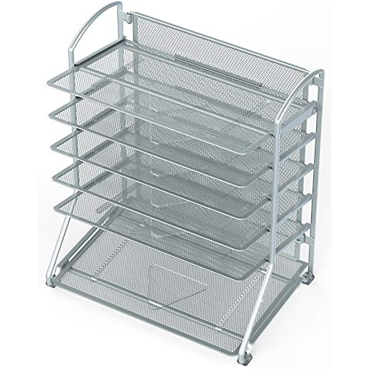 SimpleHouseware 6 Trays Desktop Document Letter Tray Organizer, Silver