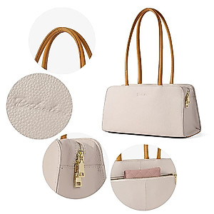 BOSTANTEN Women Designer Handbags Soft Leather Purses and Handbags Satchel Shoulder Bag Bundle with Women Leather Wallet RFID Blocking Small Bifold Wallet