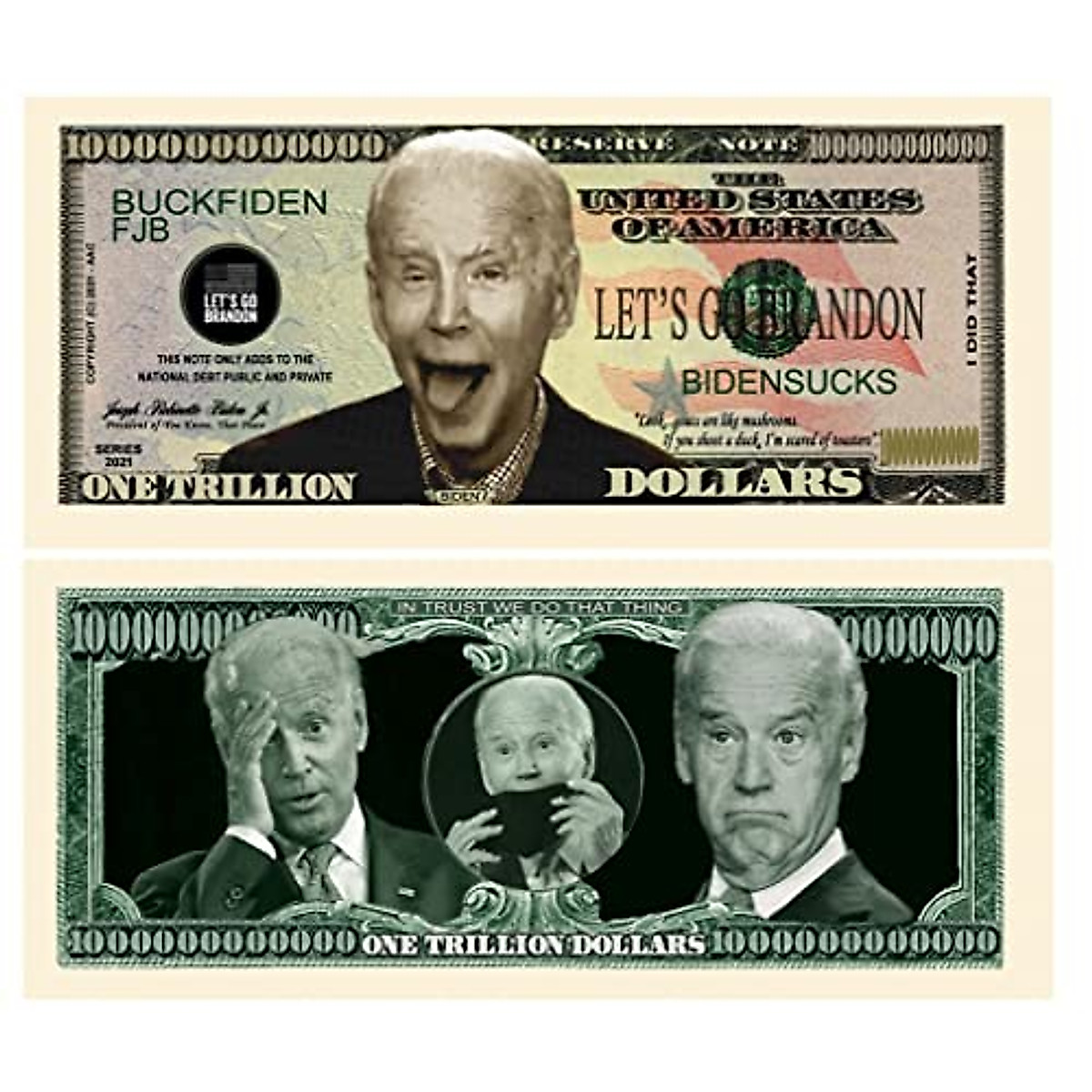 American Art Classics Pack of 50 - Joe Biden Sucks - Let's Go Brandon - FJB Trillion Dollar Bill