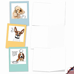 The Best Card Company - 10 Blank Dog Cards Assorted (4 x 5.12 Inch) - Adorable Boxed Animal Note Cards for All Occasions - Dogs & Doodles M6582OCB