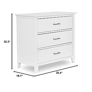 Dream on Me Universal 3 Drawers Chest | Kids Bedroom Dresser | Three Drawers Dresser Mid Century Modern, White