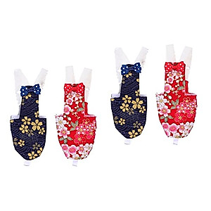 Balacoo 4Pcs Pet Chicken Diaper Floor Printed Chicken Diaper Washable Pet Diaper Fashionable Duck Diaper with Bow Tie for Poultry Goose Duck Hen Chicken
