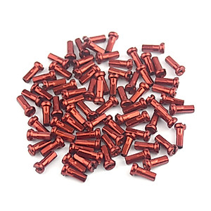 TRENDYBOY 60Pcs Mountain Bike Colorful Bicycle Spoke Caps, Wheel Spoke Nipple Decoration MTB Road Bike 14G Bicycle Spoke Nipples (Color : Red)