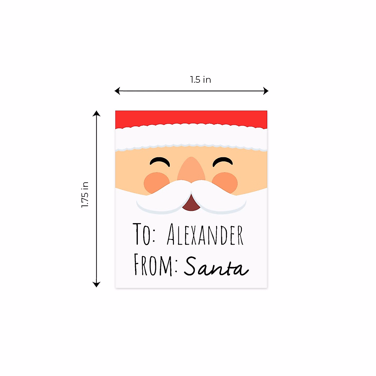 Personalized from Santa Gift Labels / 72 Custom Christmas Sheeted Labels / 1.5" x 1.75" Holiday Gift Tags