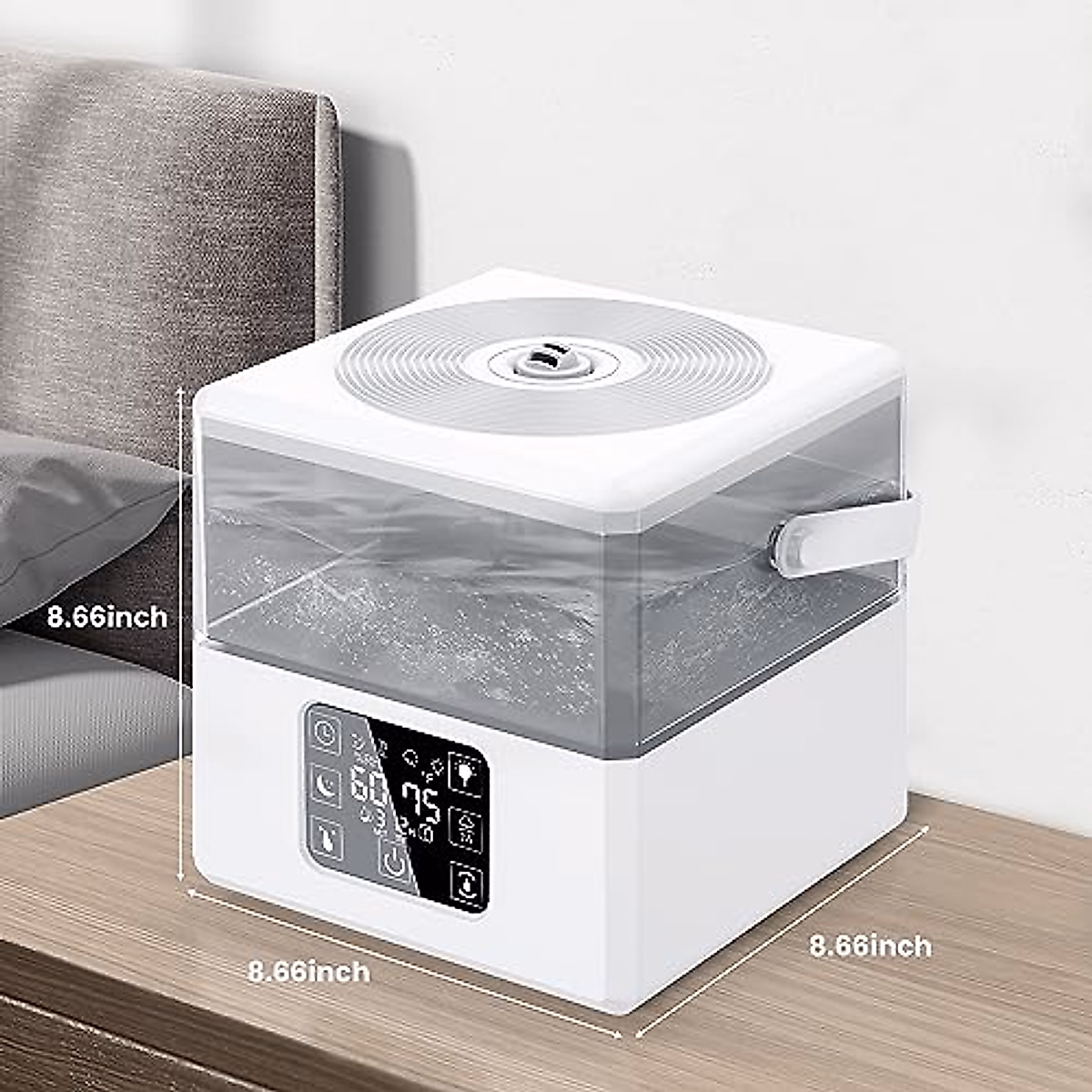 TOPNERIC Humidifiers for Bedroom, 6L Top Fill Humidifier Large Room Cool & Warm Mist Humidifiers for Home Baby Nursery Indoor Plants, Quiet Air Humidifier with Timer, Smart Mode, 360° Nozzle, Light