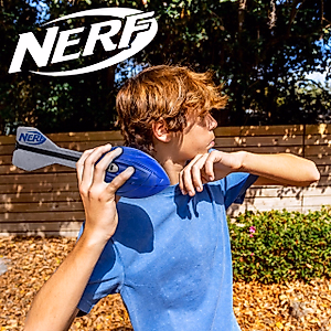 Nerf Vortex Aero Howler Foam Ball – Classic Long-Distance Football - Flight-Optimizing Tail - Hand Grip – Indoor and Outdoor Fun (Blue)