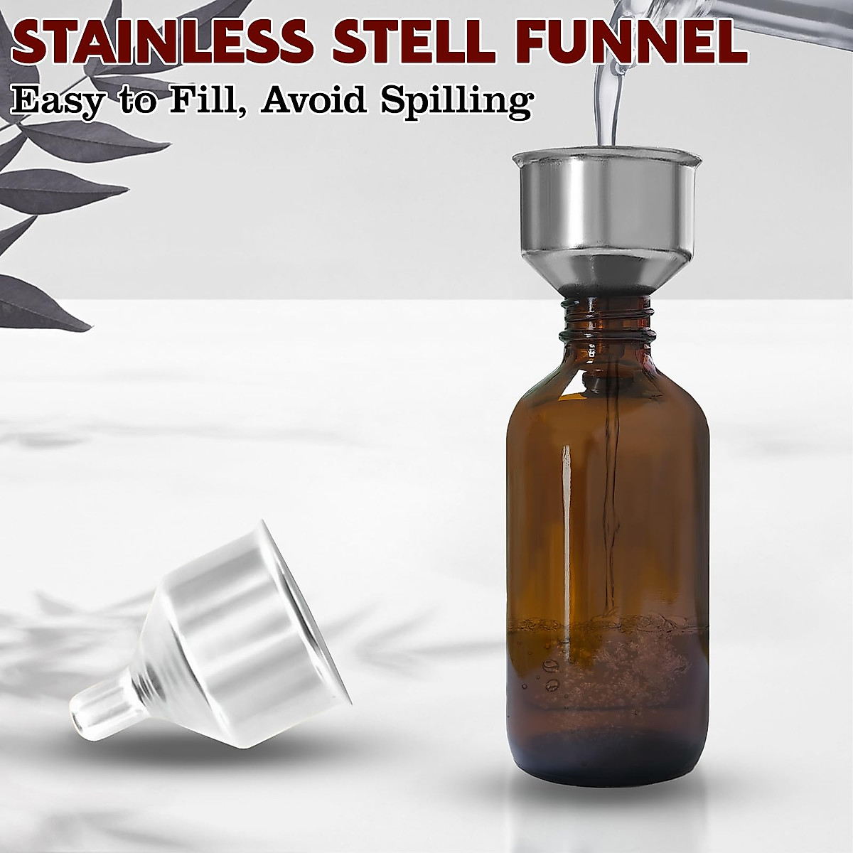 NVioAsport 8 Pack 4 Ounce Amber Glass Bottle with Lids Vanilla Extract Homemade Brown Bottle 4 oz and 8 Pcs Vanilla Extract Stickers for Syrup Gift Glass Food Storage Canister Set Sauce Beans