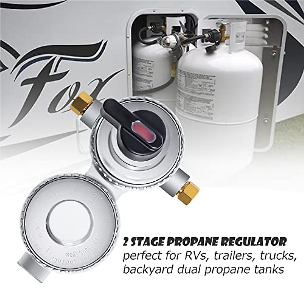 Dual Tank RV Propane Regulator - 2 Stage Auto Changeover