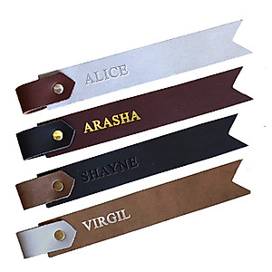 Personalized Leather Bookmark | Great Gifts for Readers! | 6" x 1" Dimensions | Two-Tone, Genuine Leather, Customized, Monogrammed | Made in USA | Free Shipping
