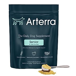All-in-One Dog Supplement for Advanced Wellness & Longevity, 63 Premium Ingredients for Aging Support, Hip & Joint, Cognition & Mood, Gut and Organs, Vet-Formulated, Senior Formula 8+ Yrs, 9.7 oz