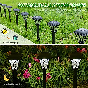 Dikeworf Solar Pathway Lights, 12 Pack Auto ON/Off Solar Garden Lights Outdoor IP44 Waterproof Solar Path Lights Landscape Decoration for Walkway Yard Lawn Patio(Cool White)