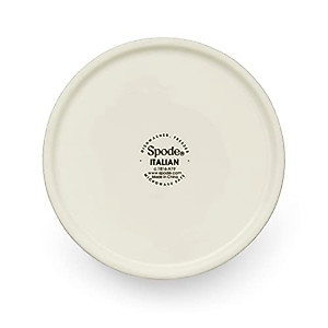 Spode Blue Italian Coasters for Drinks | Set of 4 | Ceramic Coasters and Holder | Tabletop Protection | Housewarming or Birthday Gift | Round (Blue/White)