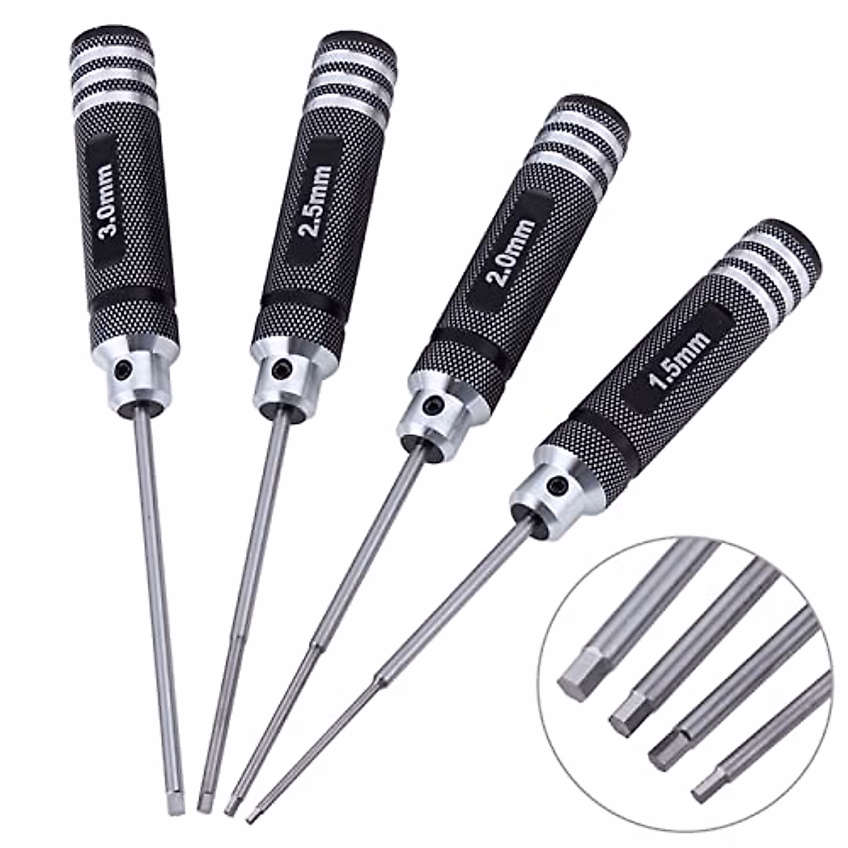 Hobbypark Hex Driver Set (1.5mm 2.0mm 2.5mm 3.0mm), Hex Nut Driver Set(4.0/5.5/7.0/8.0mm) Screwdriver Kit, 17mm Wheel Wrench, RC Screw Tray, Turnbuckle Wrench, RC Repair Tools Kit for RC Cars