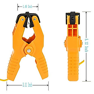 Leaton Pipe Clamp Temperature Flat Lead for K-Type Probe Thermocouple Sensor in Temperature Range From -40 ~200°C/393°F