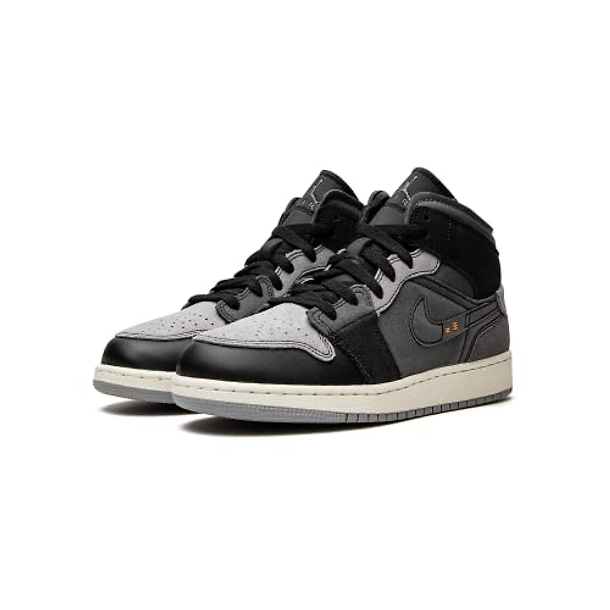 Nike Jordan Youth Air Jordan 1 Mid SE Craft GS DV0438 001 - Size 5.5Y, Black/Cement Grey-lt Graphite