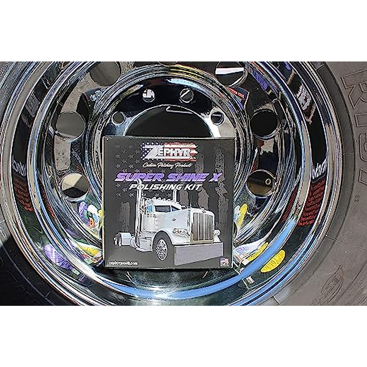 ZEPHYR CUSTOM POLISHING PRODUCTS Super Shine X Aluminum Polishing Kit with Buffing Pads and Polishing Compound, for Big Rigs, Pontoons, and Aluminum Wheels