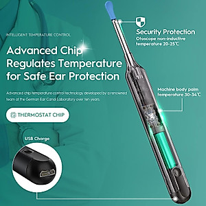 Earwax Camera Ear Camera Otoscope Cleaner, Oxbird 1080P Wireless Ear Wax Removal Kit Smart Ear Cleaner with Camera and Light for iPhone, Ipad & Android Smart Phones (Black)