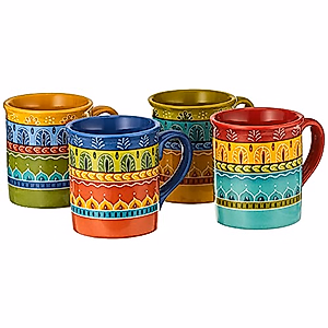 Certified International Valencia Mugs (Set of 4), 16 oz, Multicolor