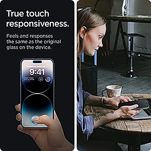 Spigen Tempered Glass Screen Protector [GlasTR EZ FIT - Privacy] Designed for iPhone 14 Pro [Case Friendly] - 2 Pack
