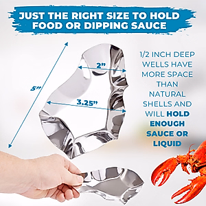 CIRAVI Stainless Steel Oyster Shells - 6 Piece Reusable Set - Flat Bottomed Shells - For Grilling or Cooking - Great for All Kinds of Seafood