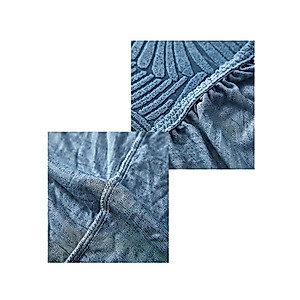 GORHLady Sofa Seat Cushion Covers Highly Elastic 1 2 3 4 Seater L-Shape Non-Slip Sofa Covers Replacement Elastic Furniture Protectors with Bottom Elastic Protectors 4-Seater Blue