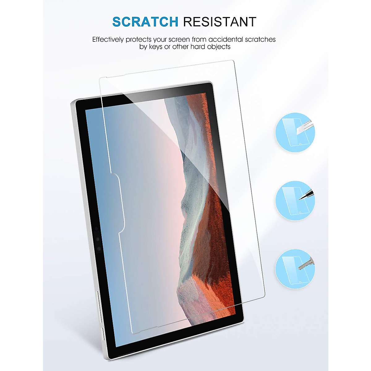 [2 Pack] SPARIN Screen Protector for Surface Pro 7 Plus/Surface Pro 7 / Surface Pro 6 / Surface Pro (5th Gen) / Surface Pro 4, Tempered Glass with Surface Pen Compatible/Scratch Resistant