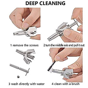 Colayer Manual Nose Hair Cutter with Care and Cleaning Brush, Washable with Water, Easy to Carry, Does Not Hurt Your Nostrils, Excellent Safety, Grooming and Cleanliness, No Batteries Required