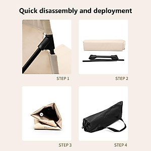 Eioflia Sunloungers, Beach Mat Recliner Lightweight Beach Mat with Backrest One-Step Assembly Foldable Beach Mat Chair with Carry Bag for Holidays Garden Camping Park Beige