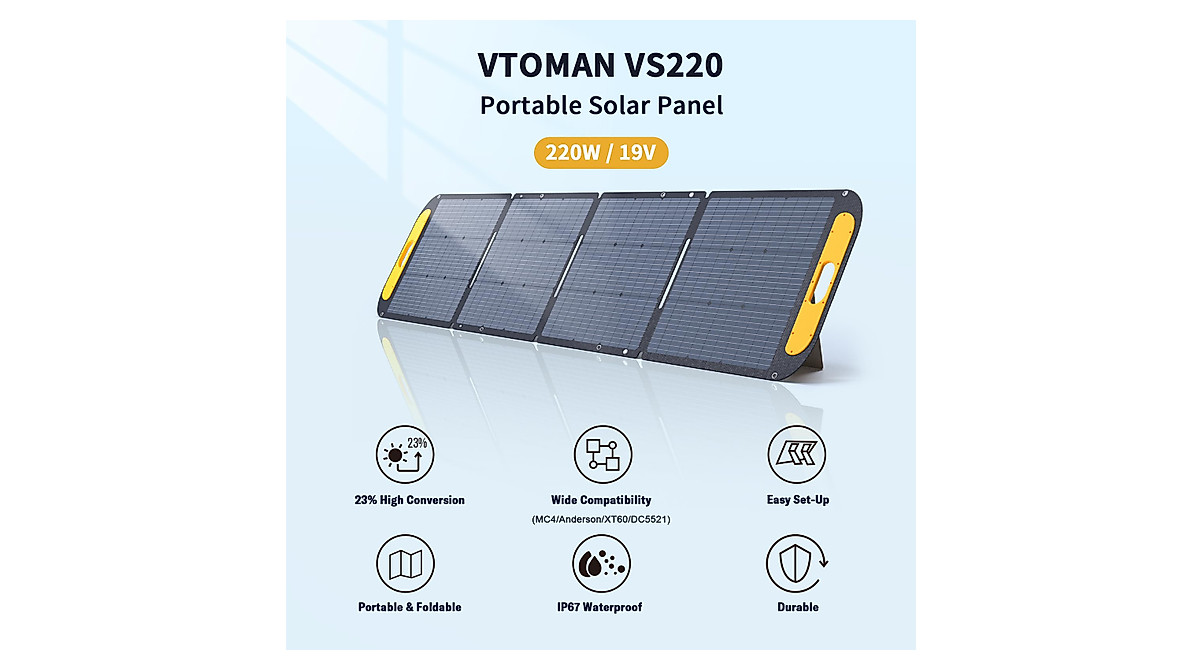 VTOMAN Jump 1000 Solar Generator with 220W Panels Included, 1000W ...