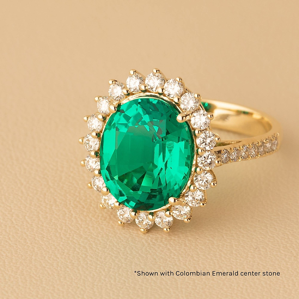 PEORA 1 Carat 14K Yellow Gold G-H/VS Lab Grown Diamond Semi Mount Ring Setting, Fits 12x10mm Oval Stone, Size 8, Semi Mount Wedding Engagement Ring Set