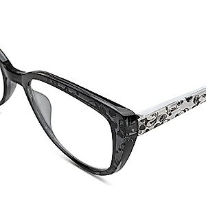 Foster Grant Disney x Women's Dreamer Cat-Eye Reading Glasses, Black and Crystal with Mickey Mouse Print, 48 mm + 1.75