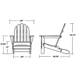 POLYWOOD AD5030LI Classic Folding Adirondack Chair, 29W x 35D x 34H, Lime