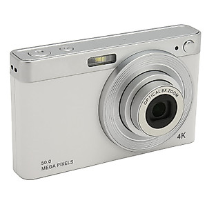 Digital Camera, 2.88 Inches IPS 4K Video Output 16X Zoom Digital Zoom Camera 50 MP for Travel (White)
