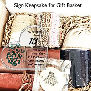 13rd Birthday Gifts 13rd Birthday Decorations for 13 Years Old Girls Boys Happy Birthday Gifts for Daughter Granddaughter Sister Acrylic Heart Keepsake, 13 Years Anniversary Keepsake Gifts
