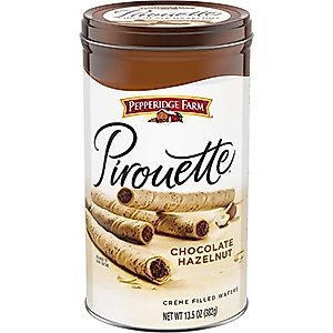 Pepperidge Farm Pirouette Cookies, Chocolate Hazelnut Créme Filled Wafers, 13.5 Oz Tin