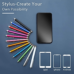 Outus 36 Pieces Stylus Pens Fiber Tip Series Capacitive Stylus Pens for Universal Touch Screen Devices Compatible with iPhone, iPad, Tablet (12 Colors)