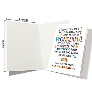 Nchigedy Cute Thank You Card for Him Her, Appreciation Card for Coworker Boss Teacher Doctor, Friendship Card for Friend Bestie, Thank You for Being Your Incredible Self