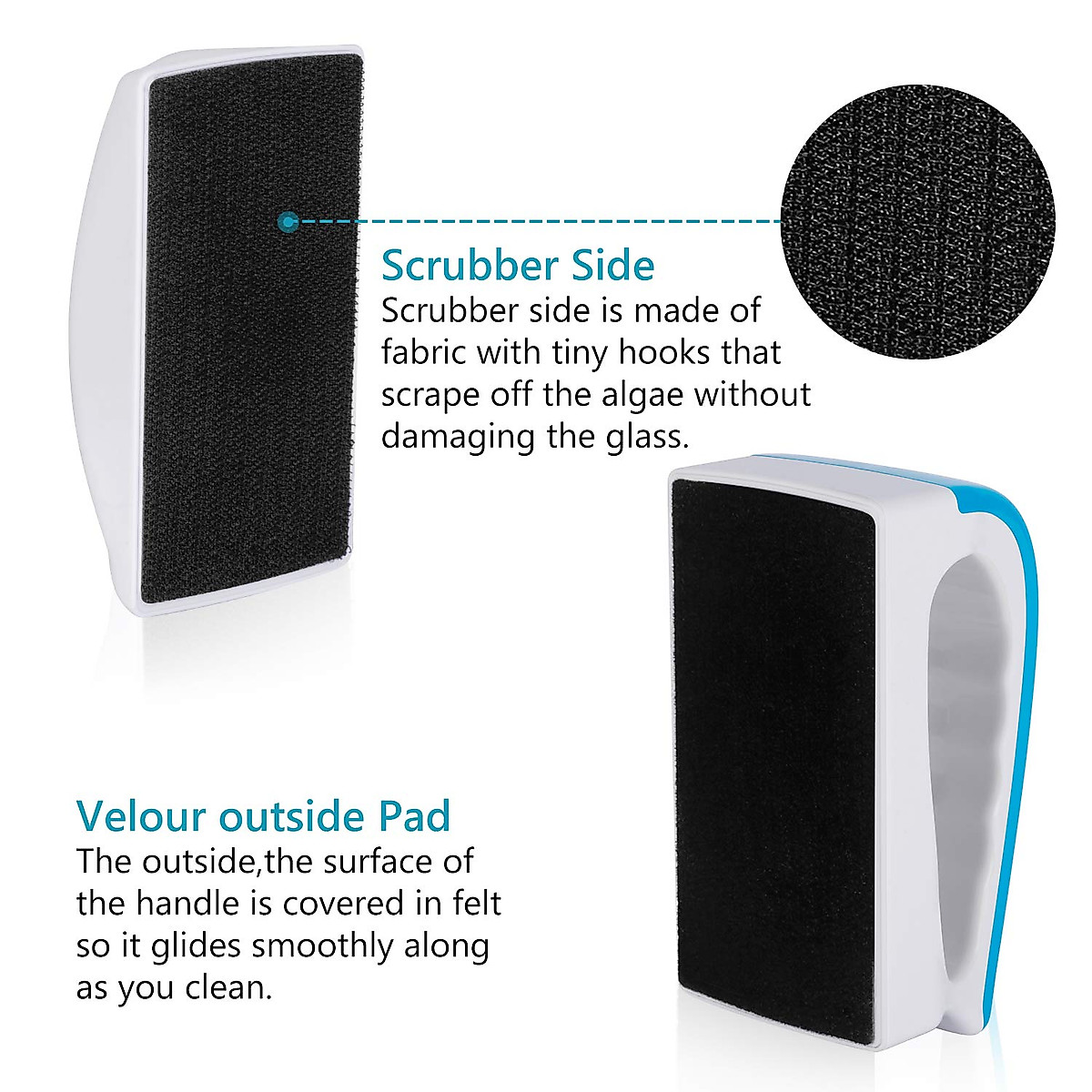 NEPTONION Magnetic Aquarium Fish Tank Glass Algae scrapers Glass Cleaner Scrubber Clean Brush [Floating,Scratch-Free,Non-Slip,magnetizing] S